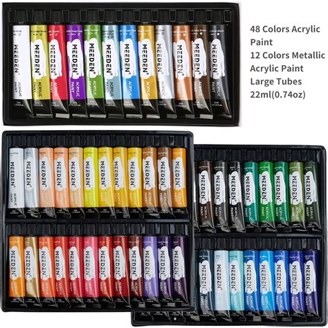 MEEDEN 86 Piece Acrylic Painting Set With Beech Wood Tabletop Easel