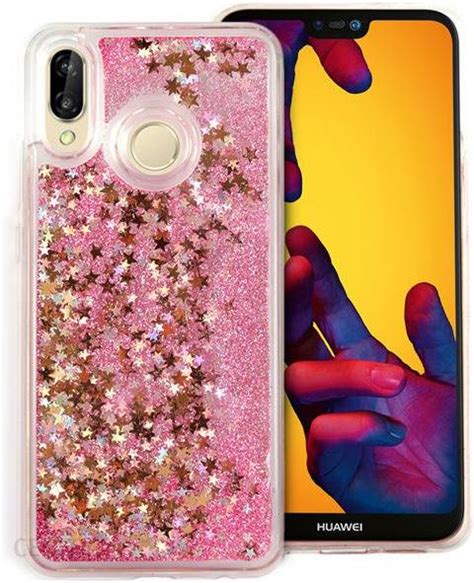 4Kom Etui Liquid Glitter Huawei P20 Lite Brokat Różowy Etui na