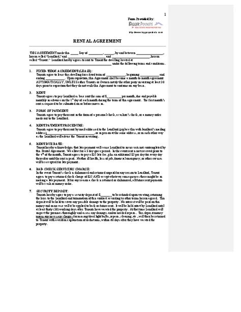 Printable Blank Rental Lease Agreement PDFSimpli