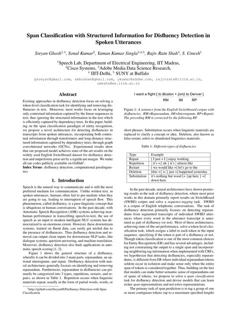 pdf span classification with structured information for disfluency detection in spoken utterances