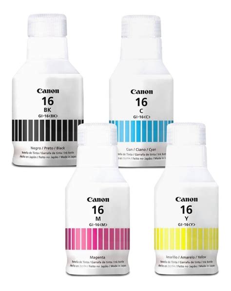 Pack 4 Tintas Canon Gi 16 Original Bk C M Y Gx6010 Gx7010 Cuotas Sin