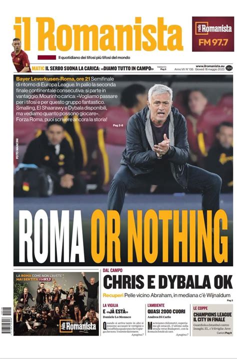 Il Romanista On Twitter La Prima Pagina Del 18 Maggio 2023