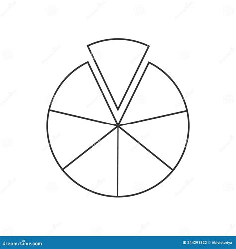 Circle Divided Into Segments Pie Or Pizza Shape Cut In Seven Equal