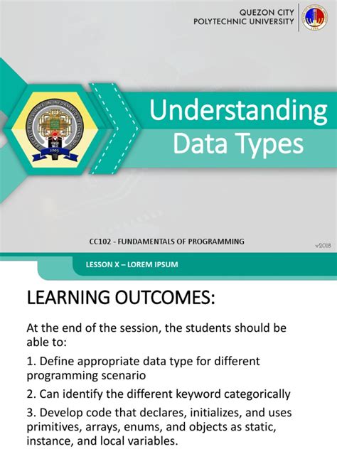 cc102 lesson 3 bsit ppt variables data types download free pdf data type variable