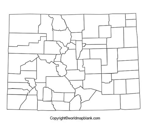 Printable Blank Map Of Colorado Outline Transparent Map Printable