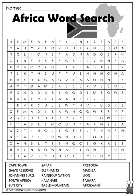 African Countries Word Search