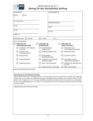 Ausfüllbar Online sihk Antrag fr den betrieblichen Auftrag sihkde Fax