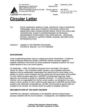 Fillable Online Calpers Ca Circular Letter 200 195 04 Fax Email Print