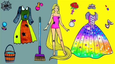 TIPS DAN TRIK BONEKA KERTAS TRANSFORMASI GAUN PESTA BARBIE KERTAS
