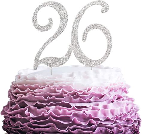 Buy LINGPAR 26 Years Birthday Cake Topper New Best Crystal Rhinestone