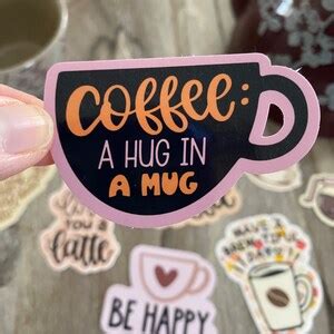 Coffee Sticker Be Happy Coffee Sticker Pack Coffee Decals Artsy
