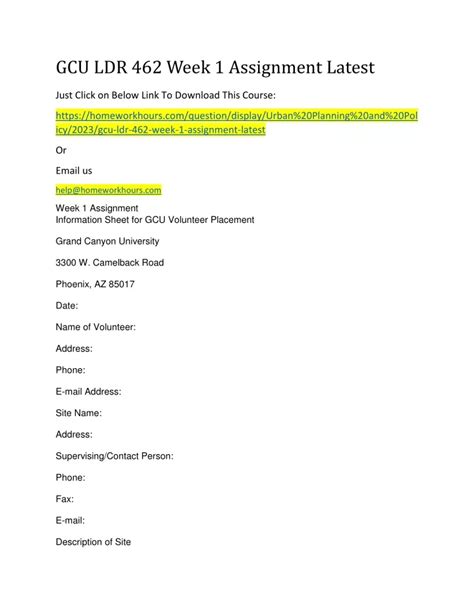 PPT GCU LDR 462 Week 1 Assignment Latest PowerPoint Presentation