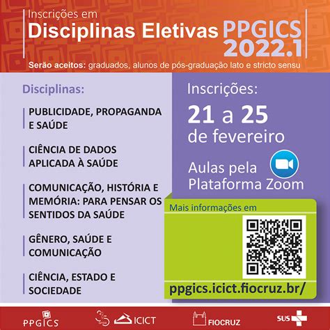 Curso De P S Gradua O Em Informa O E Comunica O Em Sa De Ppgics