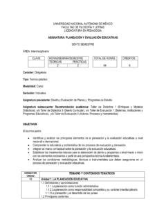 ASIGNATURA PLANEACIÓN Y EVALUACIÓN EDUCATIVAS asignatura planeaci