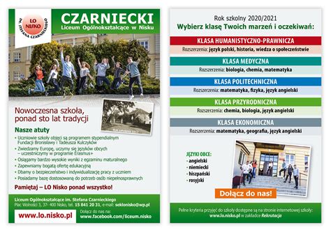 Oferta edukacyjna szkół ponadpodstawowych na rok szkolny 2020 2021