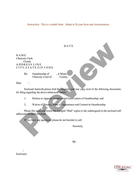 Sample Letter Regarding Petition To Appoint Guardian And Issue Letters