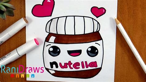 Cómo dibujar una NUTELLA KAWAII Paso a paso YouTube