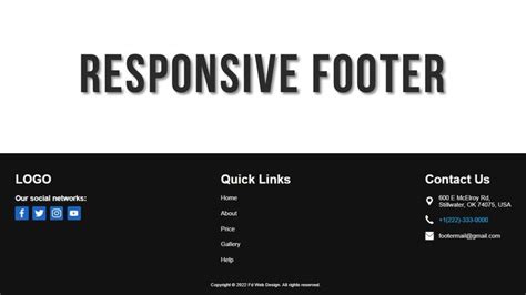 Create Responsive Footer With Social Buttons HTML CSS How To Make