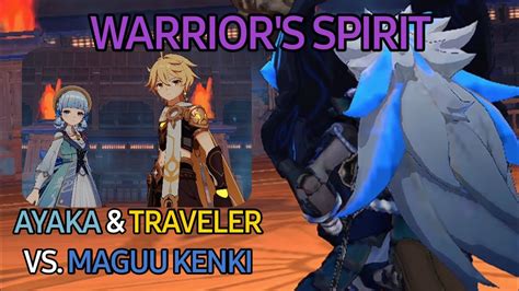 Ayaka Traveler Fights Maguu Kenki Warrior S Spirit Genshin Impact