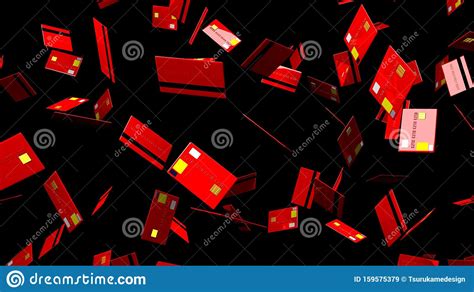 Tarjetas De Cr dito Rojas En Fondo Negro Stock de ilustración