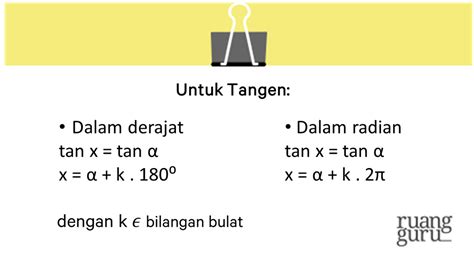 Persamaan Trigonometri Sederhana Matematika Kelas