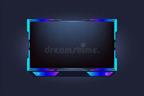 Live Online Gaming Overlay And Streaming Icon Design With Buttons