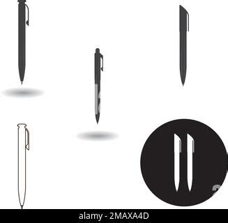 pluma negra vektor illustration template para maqueta de papelería de