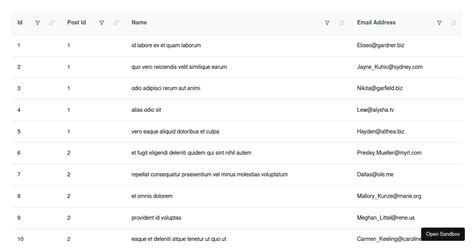 React Table DataGrid Forked Codesandbox