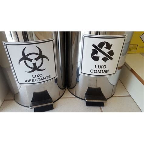 Adesivo Lixo Comum E Lixo Infectante Transparente 15x15cm Shopee Brasil
