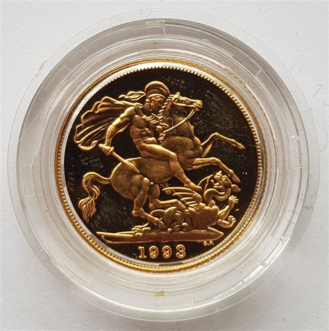 1993 Gold Proof Sovereign M J Hughes Coins