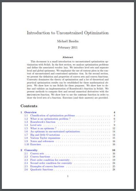 introduction to unconstrained optimization scilab