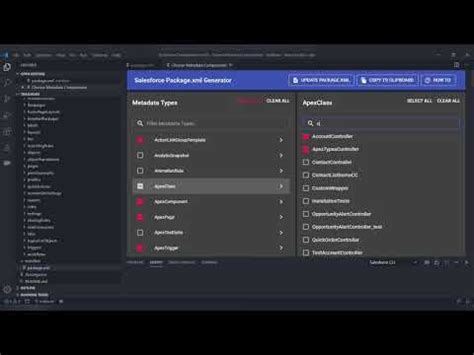 Salesforce Package Xml Generator Extension For VS Code Visual Studio