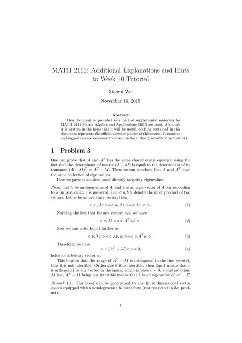 hints 12 wei xiaoyu math additional explanations and hints to week 10 tutorial xiaoyu wei