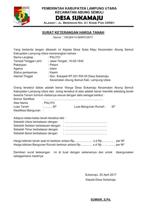 Cara Membuat Surat Keterangan Harga Tanah Dari Kelurahan