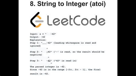 String To Integer Atoi LeetCode Java DSA YouTube