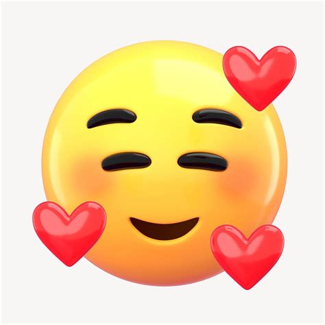 3D Smiling Face Emoticon With Three Premium Photo Rawpixel