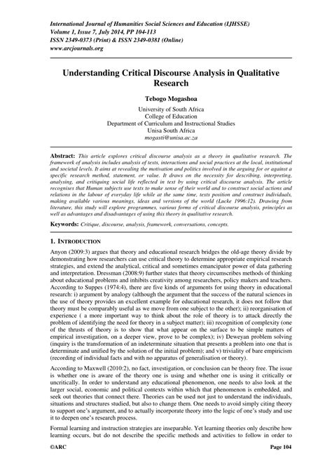 pdf understanding critical discourse analysis in qualitative research