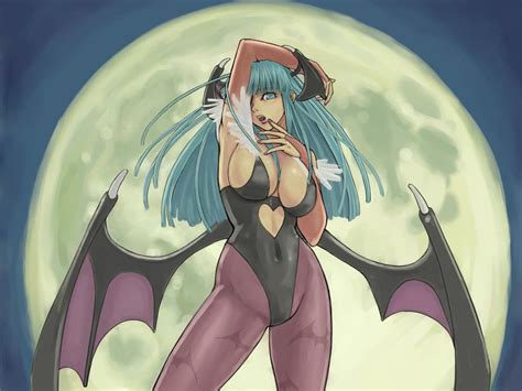 Fond Décran Illustration Anime Filles Anime Gros Seins Dessin Animé Succubus Morrigan