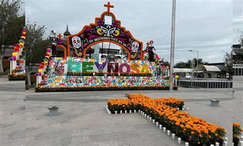 Instalan monumental altar de Día de Muertos en Reynosa