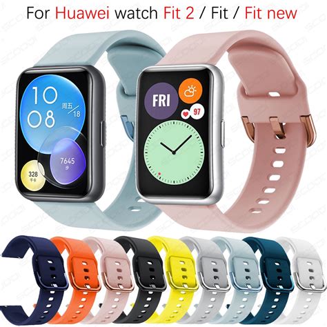 Pulseira De Silicone Flexível Para Huawei watch Fit 2 Nova Esportiva