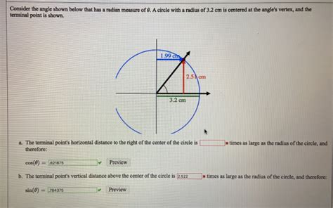 Solved Consider The Angle Shown Below That Has A Radian Measure Of 6