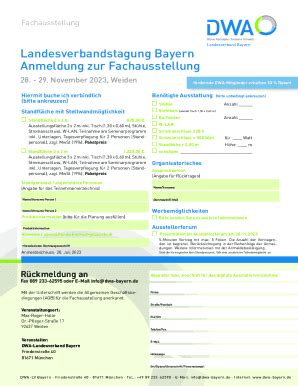 Ausfüllbar Online An Interessenten der Fachausstellung Fax Email