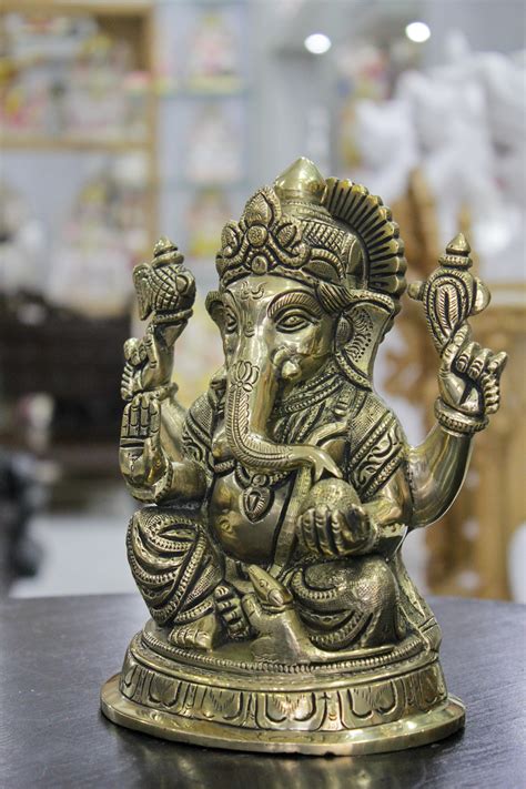 Lord Ganesha Statue Made From Brass Ganesha Statue Ganesha Etsy Hong Kong