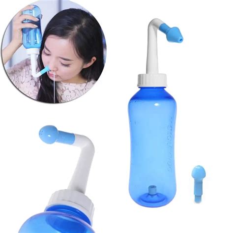 Sistema de lavagem nasal e nariz frasco azul de plástico antialérgico