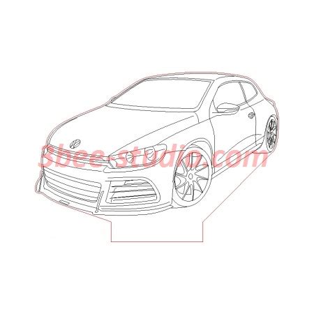 Volkswagen Scirocco R 3d Illusion Lamp Plan Vector File 3Bee Studio