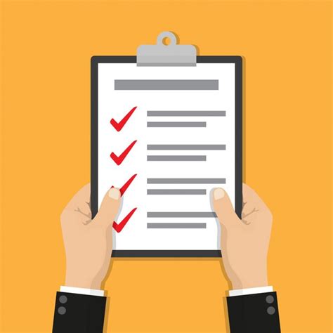 Premium Vector Businessman Hands Holding Clipboard Checklist