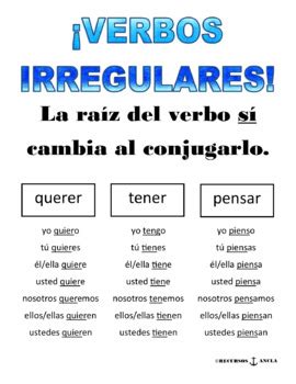 Spanish Verbos Irregulares