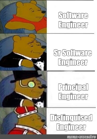 Сomics meme Software Engineer Sr Software Engineer Principal Engineer