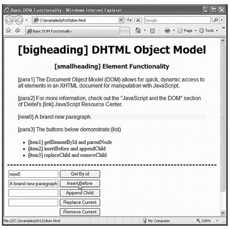 chapter 10 document object model dom objects and collections codeproject