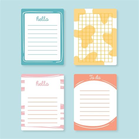 Free Vector Set Of Cute Scrapbook Notes And Cards